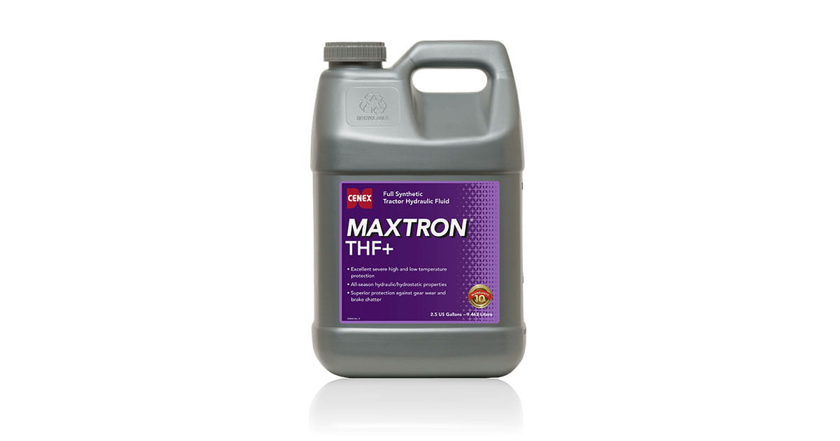 Maxtron® THF+ full-synthetic tractor hydraulic fluid
